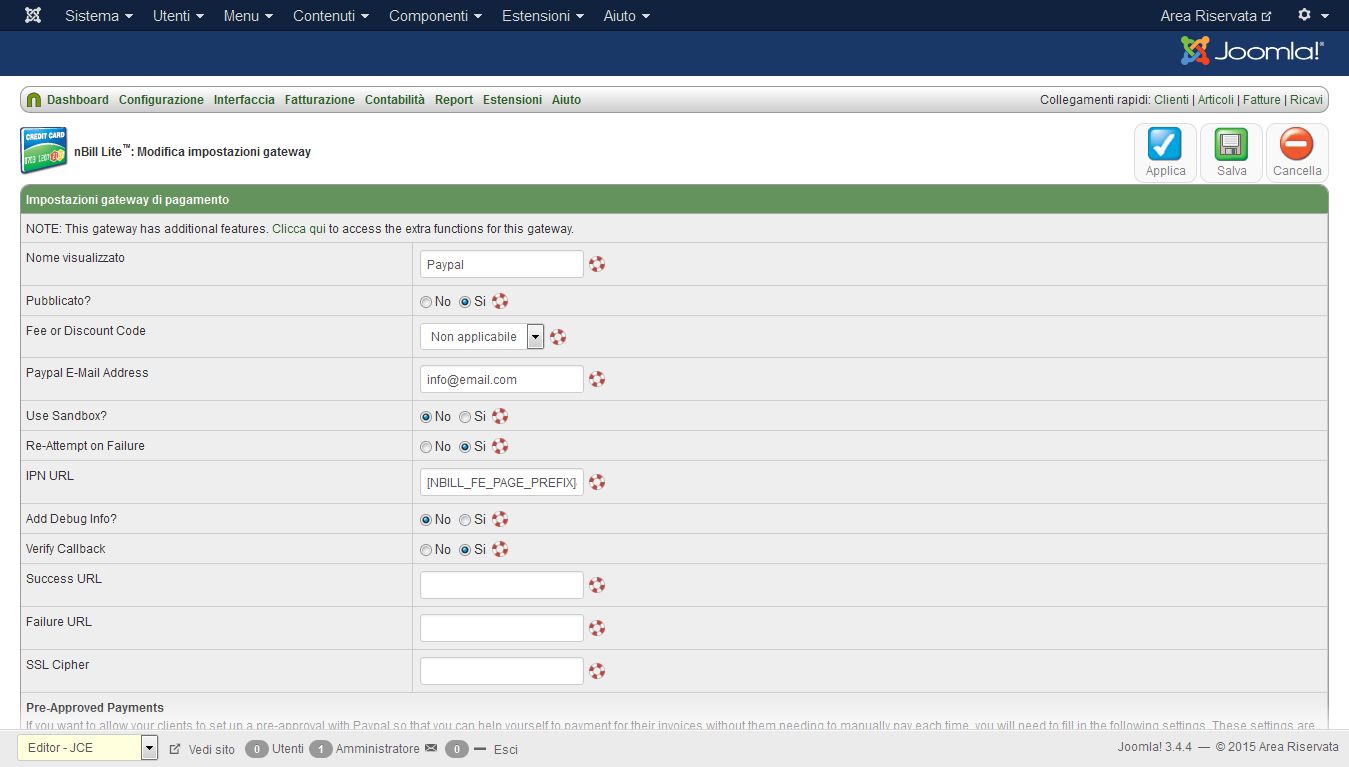 Gestione fatture con nBill Lite - Joomla.it supporto Italiano