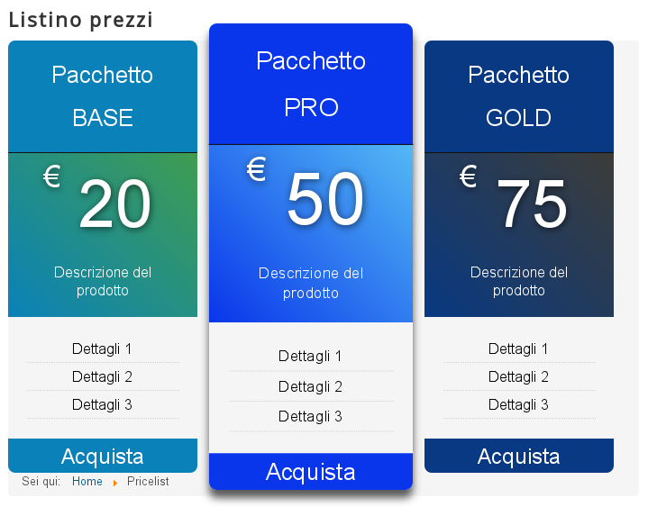 Price table: tabelle prezzi responsive per Joomla - Joomla.it supporto ...