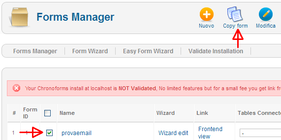 Guida 2. Joomla 1.7 e Chronoforms. Interagire con il database. - Joomla.it supporto Italiano