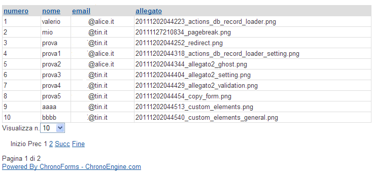 Guida 2. Joomla 1.7 e Chronoforms. Interagire con il database. - Joomla.it supporto Italiano